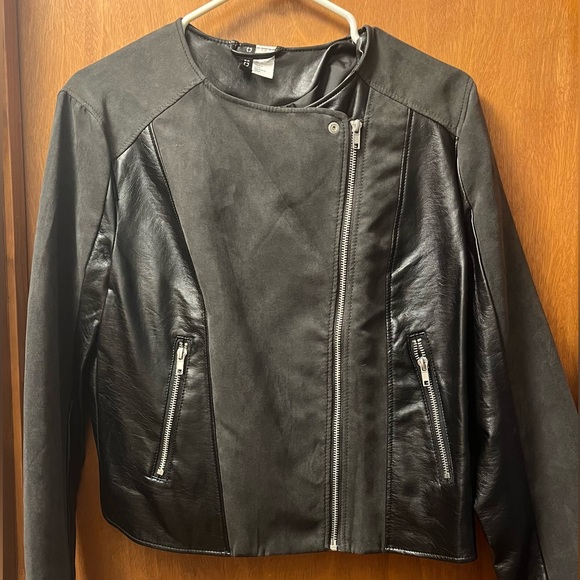 H&M | Jackets & Coats | Hm Faux Suedeblack Leather Jacket | Poshmark